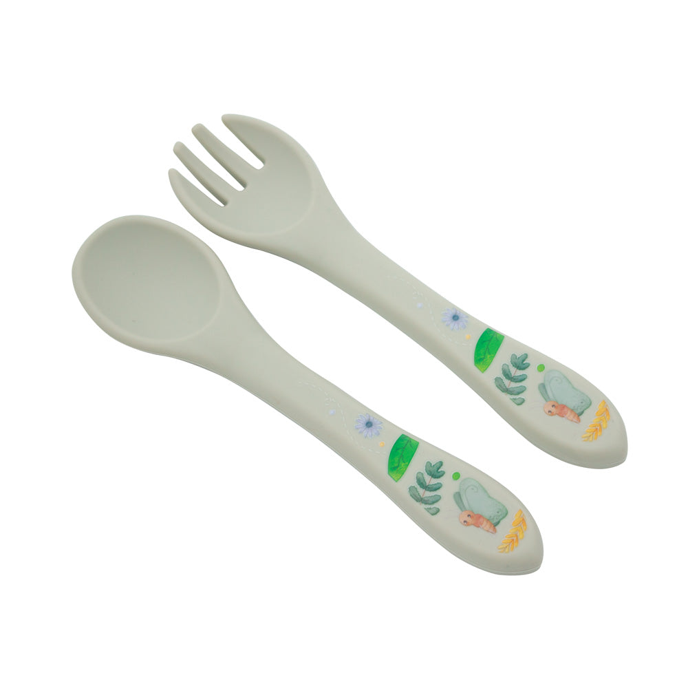 Silicone Spoon and Fork Set – Inside Out Toys